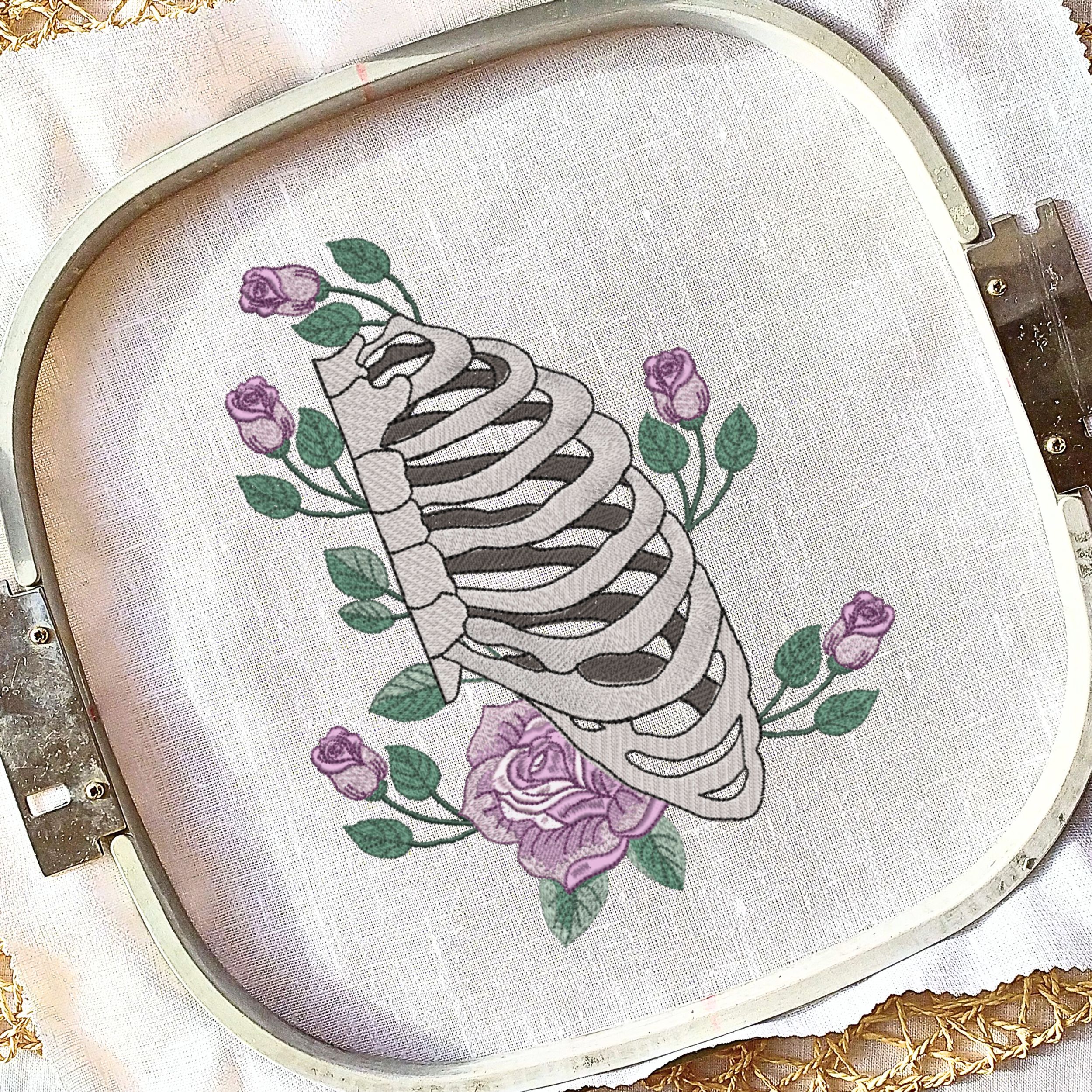 Set of 4 Skull and Skeleton with Roses | OregonPatchWorks