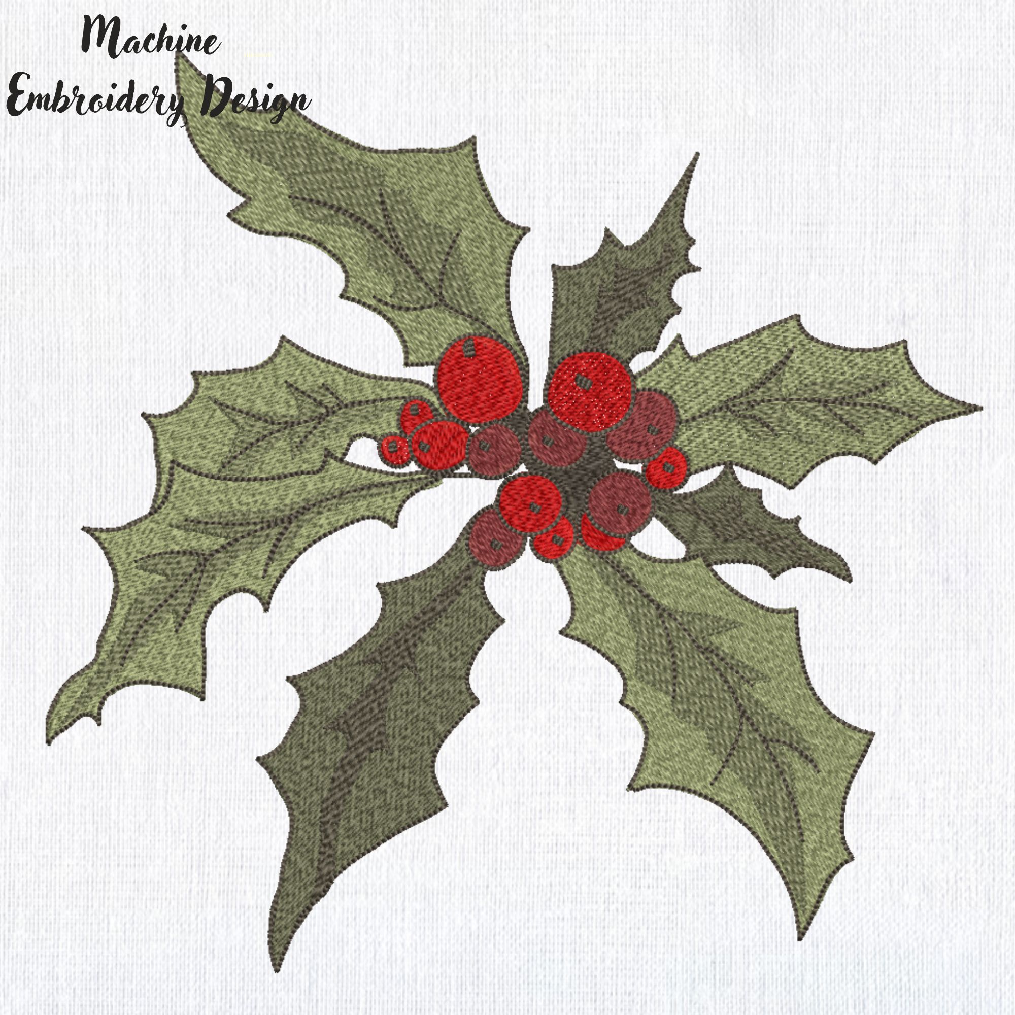 Christmas Holly Leaves and Berries