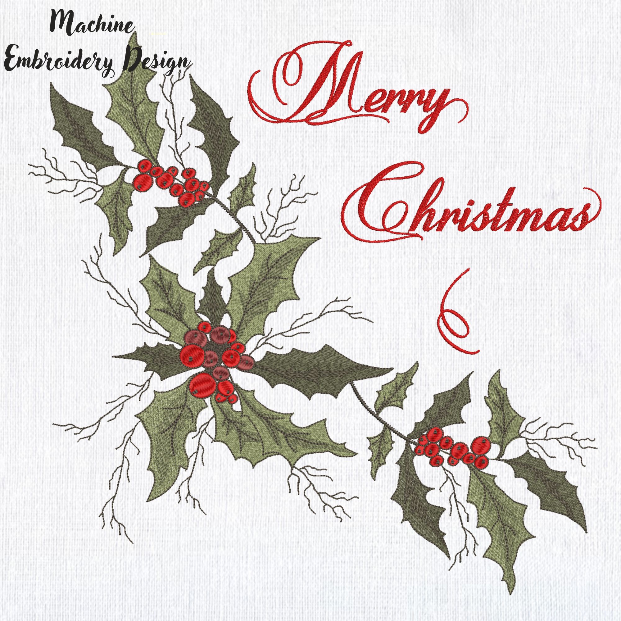 Merry Christmas Holly and Berries | OregonPatchWorks