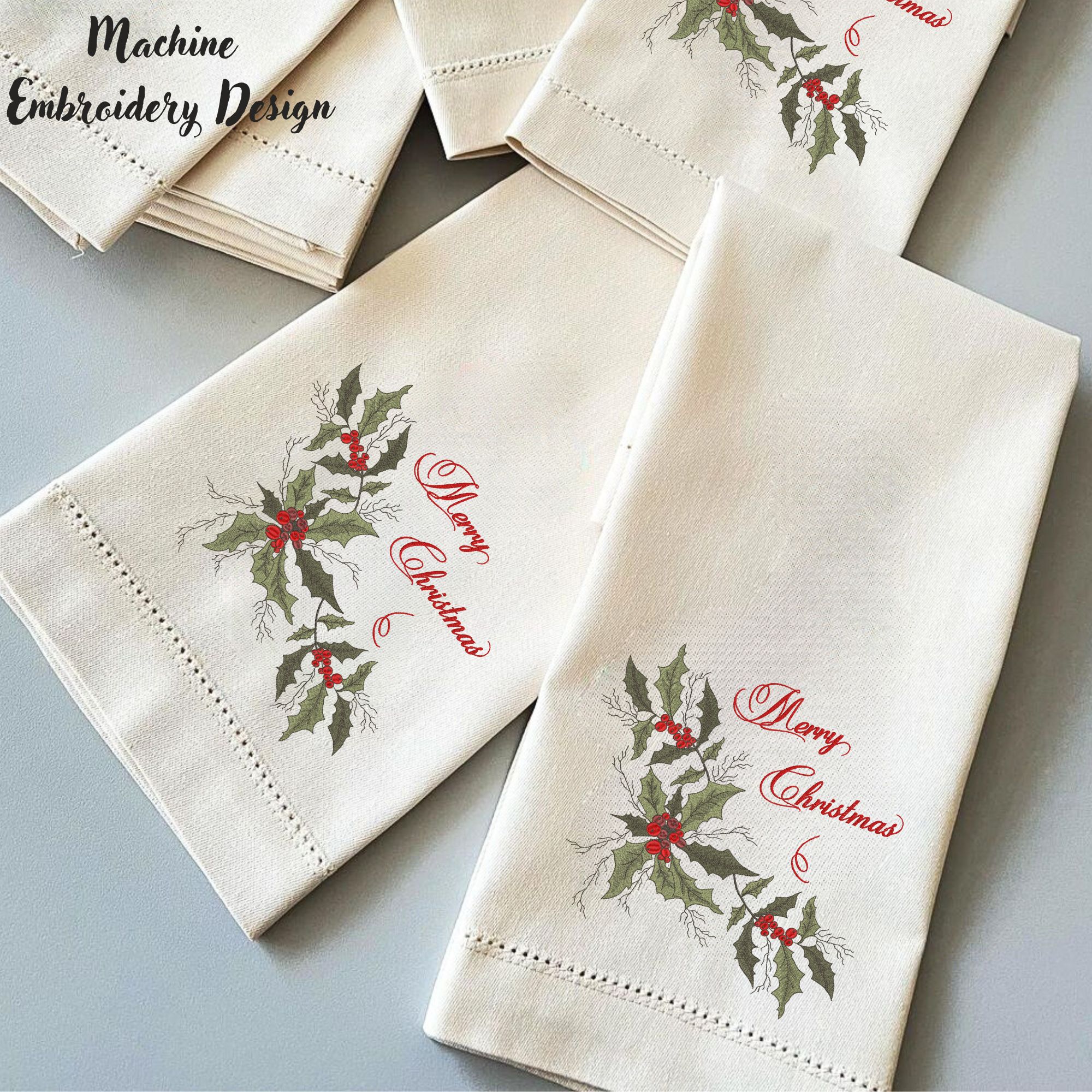 Merry Christmas Holly and Berries | OregonPatchWorks