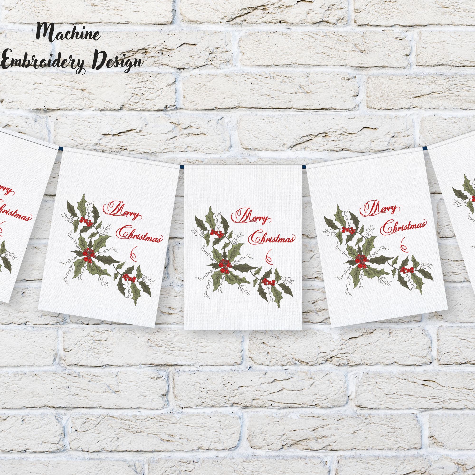 Merry Christmas Holly and Berries | OregonPatchWorks