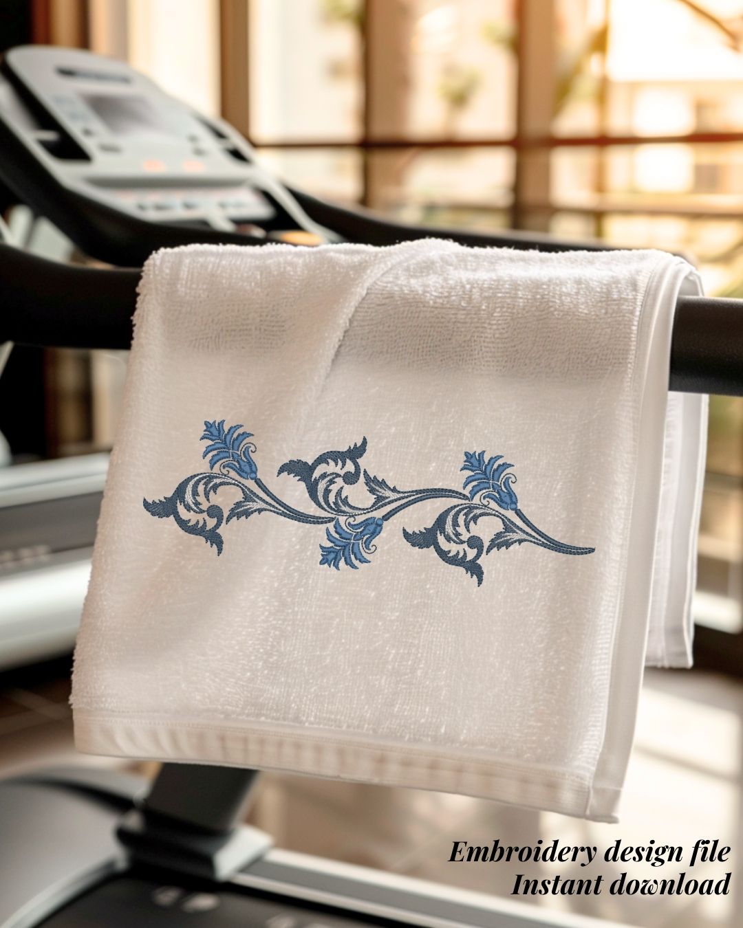 Floral Wedding Border Blue