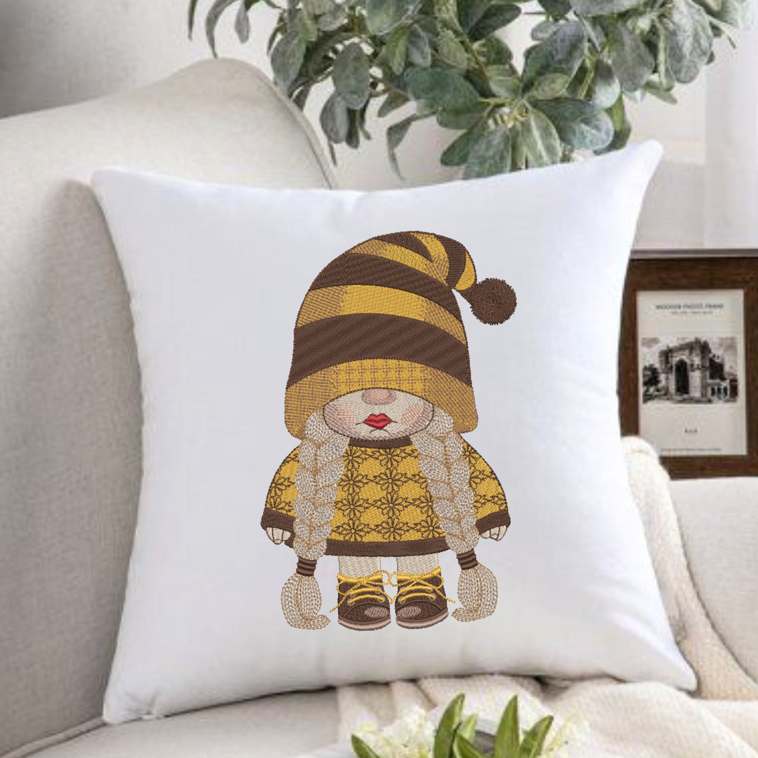 Cute Yellow Gnome Girl | OregonPatchWorks