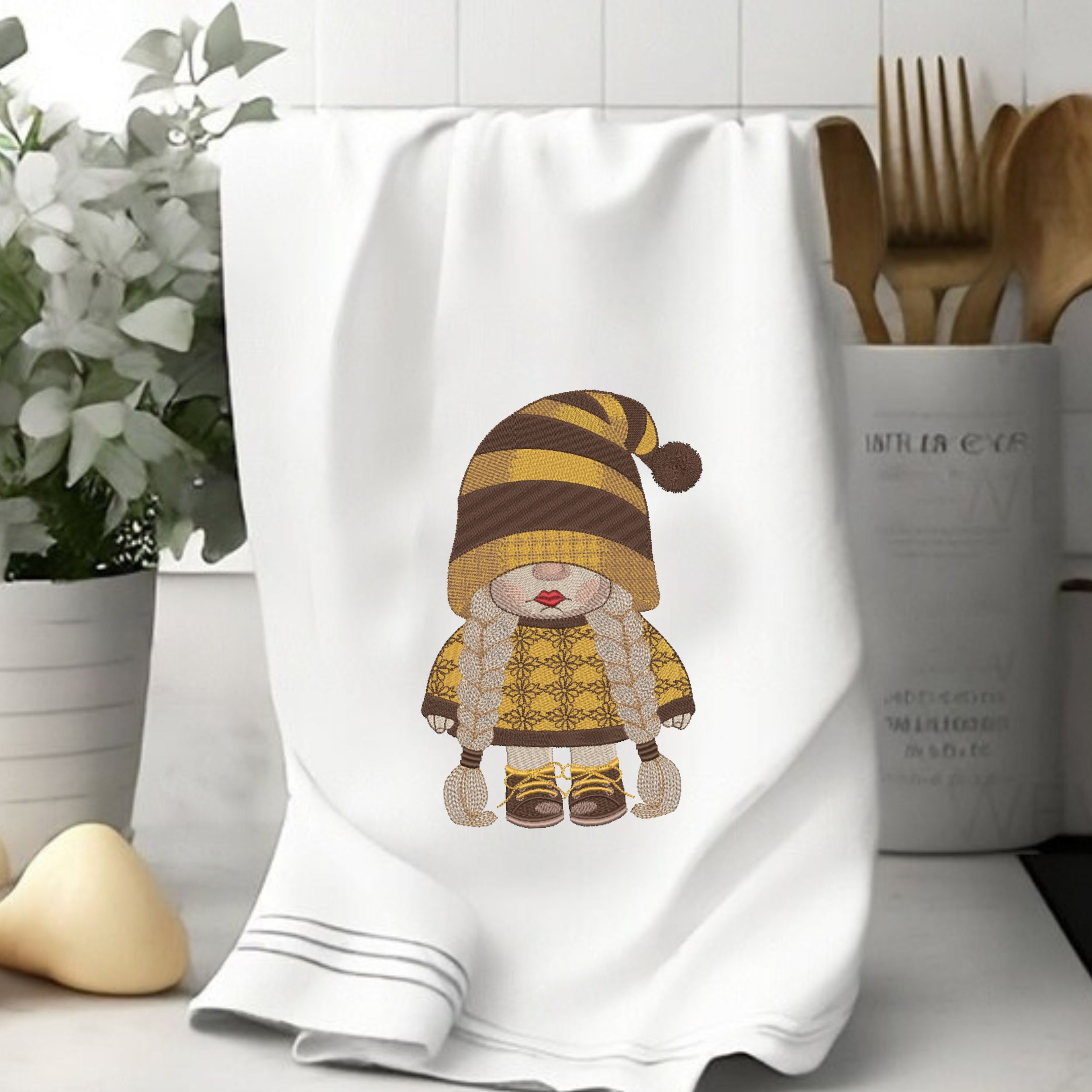 Cute Yellow Gnome Girl | OregonPatchWorks
