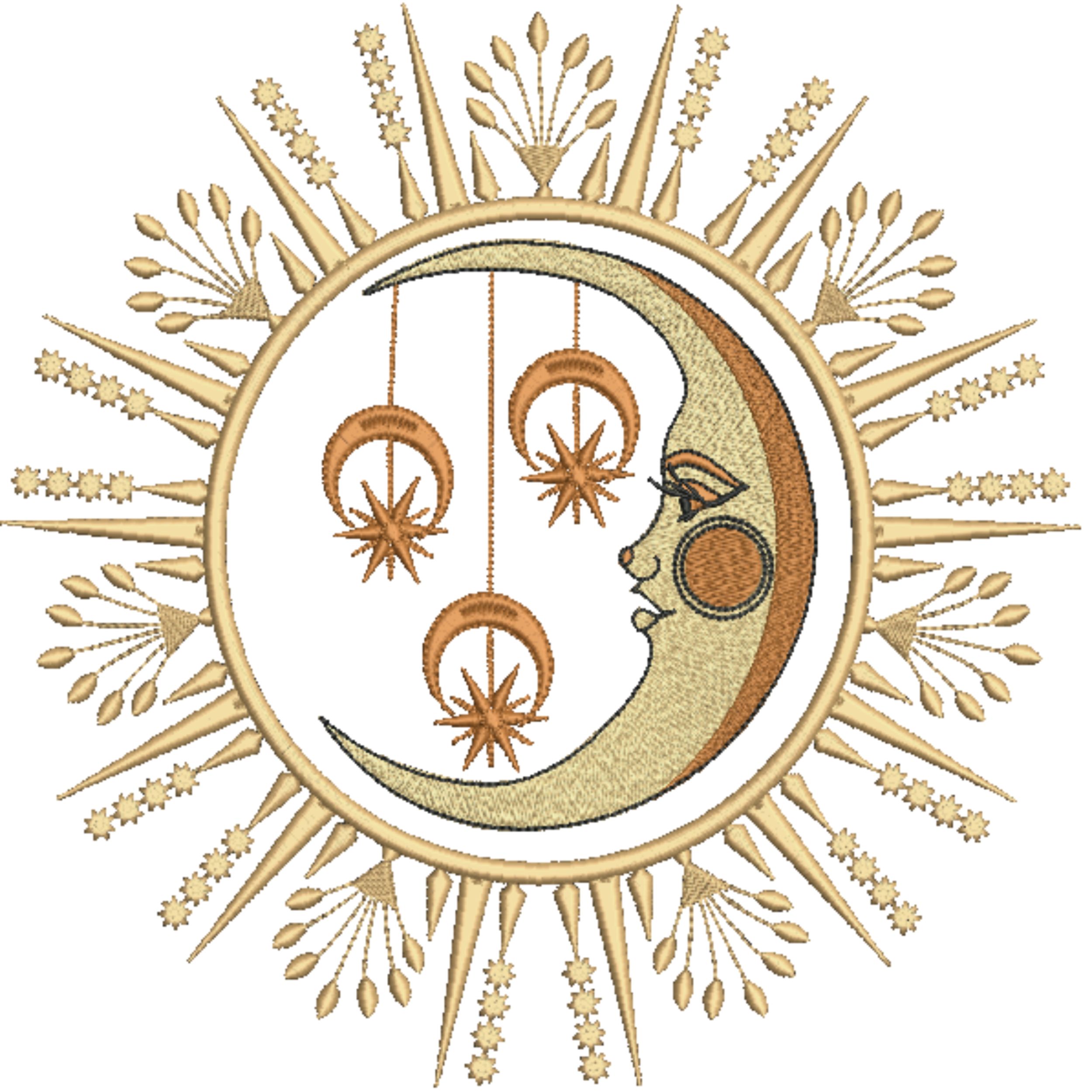 Set of 3 Witch on the Moon Sun Sunlight | OregonPatchWorks