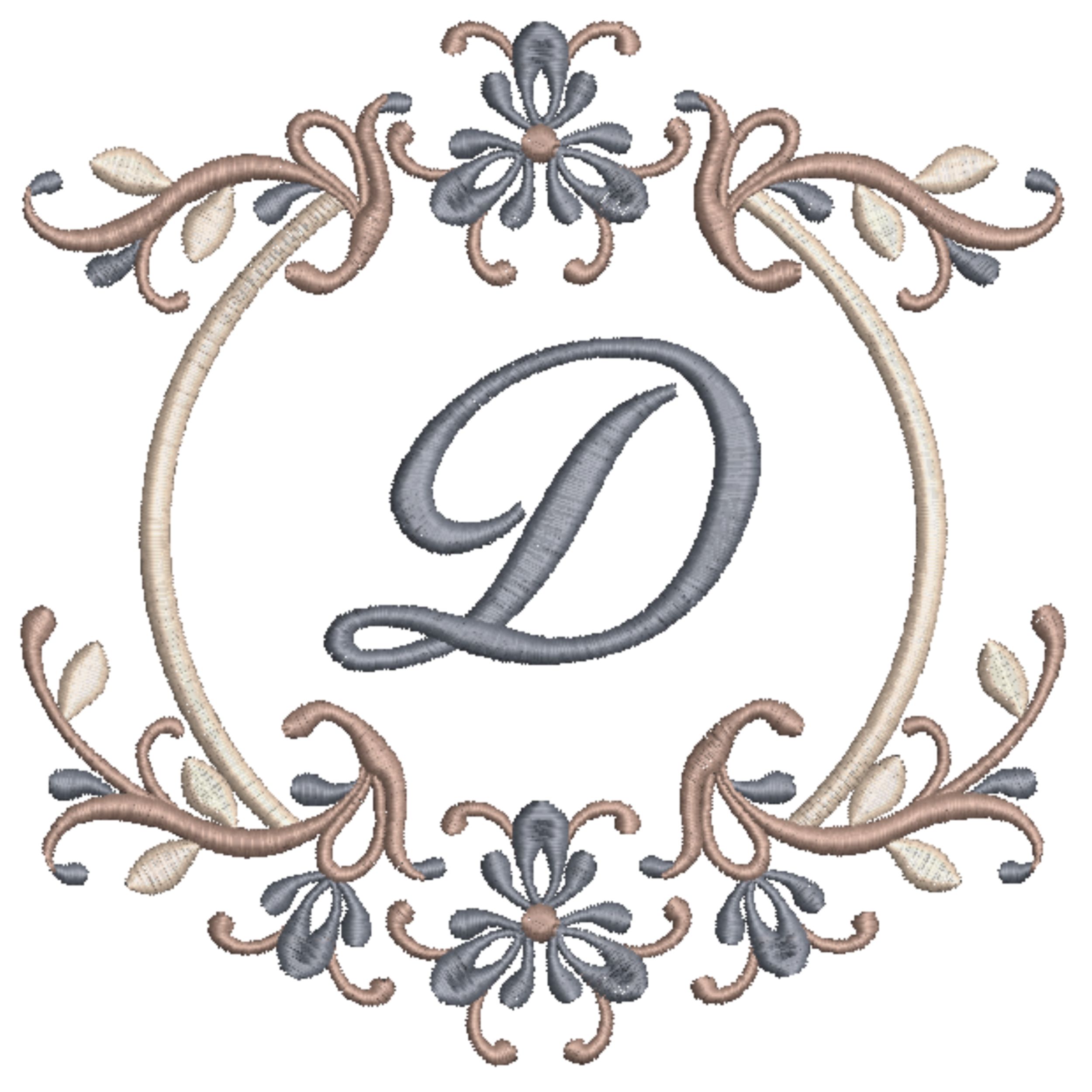 Monogram in Frame Letter D | OregonPatchWorks