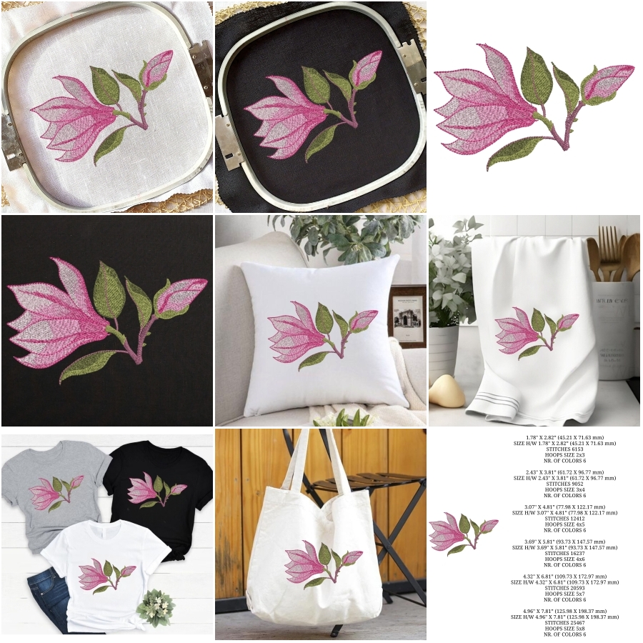 Pink Magnolia Flower | OregonPatchWorks