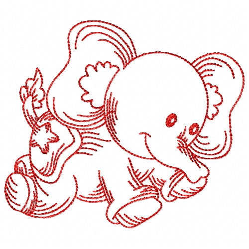Redwork Baby Elephants | OregonPatchWorks