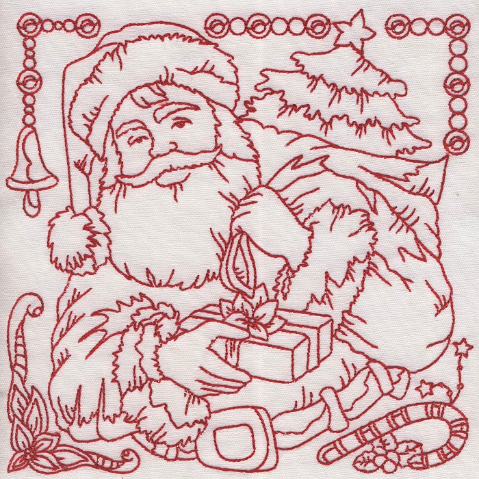 Beautiful Christmas Redwork | OregonPatchWorks