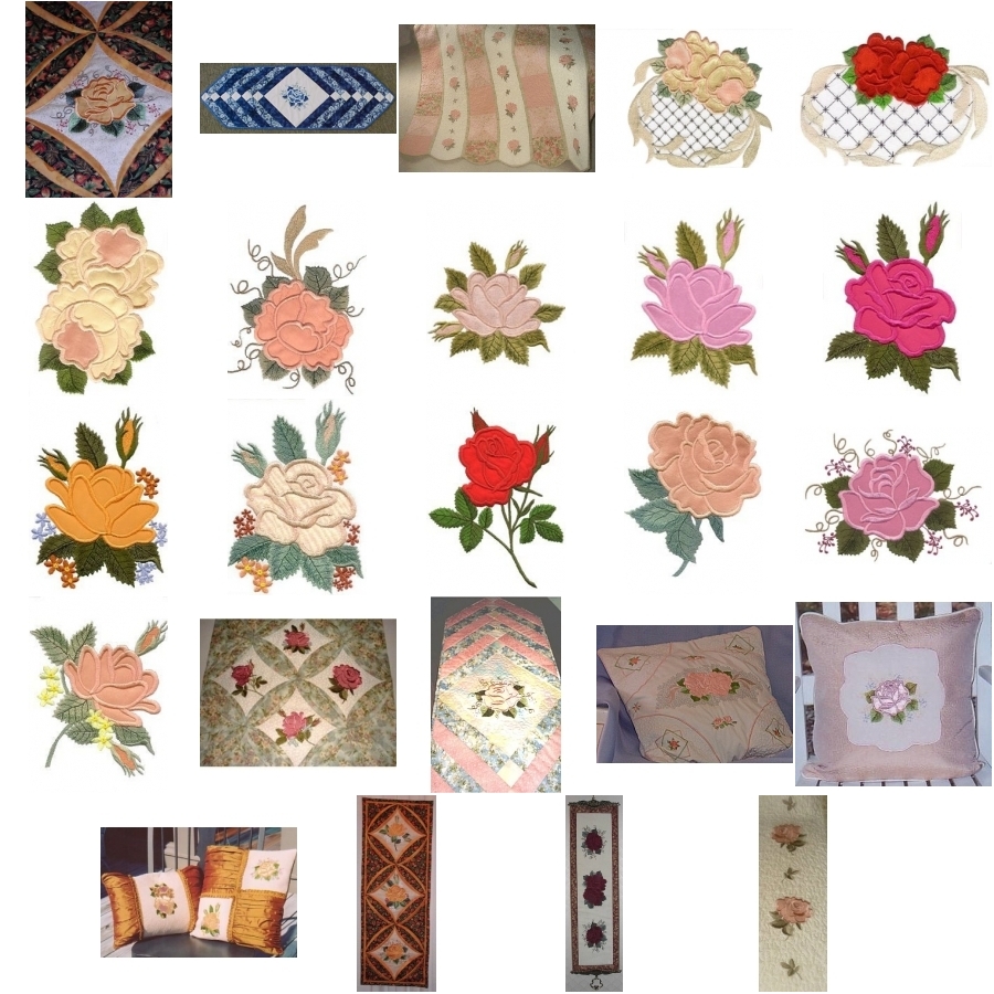 5x7 Applique Roses 1 | OregonPatchWorks