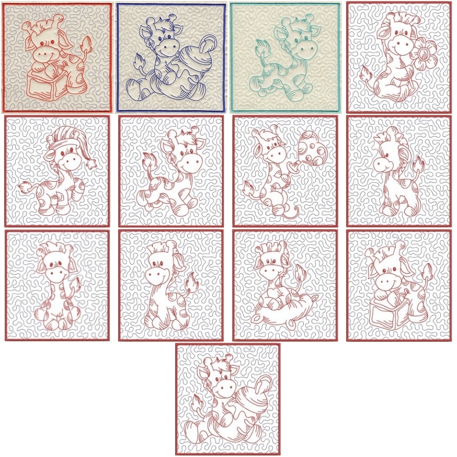 Baby Giraffes Quilt Blocks | OregonPatchWorks