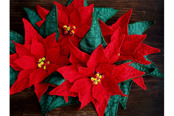 3D Poinsettia Fabric Flower | OregonPatchWorks