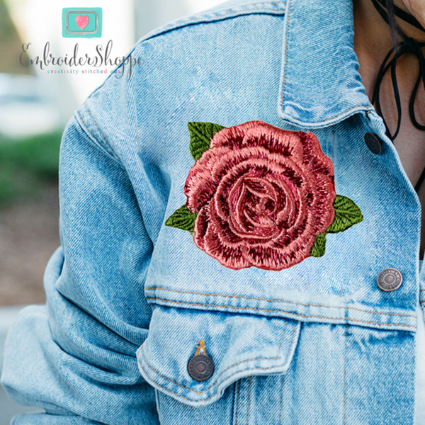 3 Pink Rose Patches | OregonPatchWorks