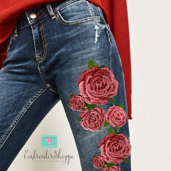 3 Pink Rose Patches | OregonPatchWorks