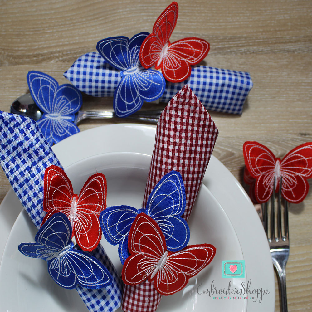 4th of July Butterfly Napkin Ring | OregonPatchWorks
