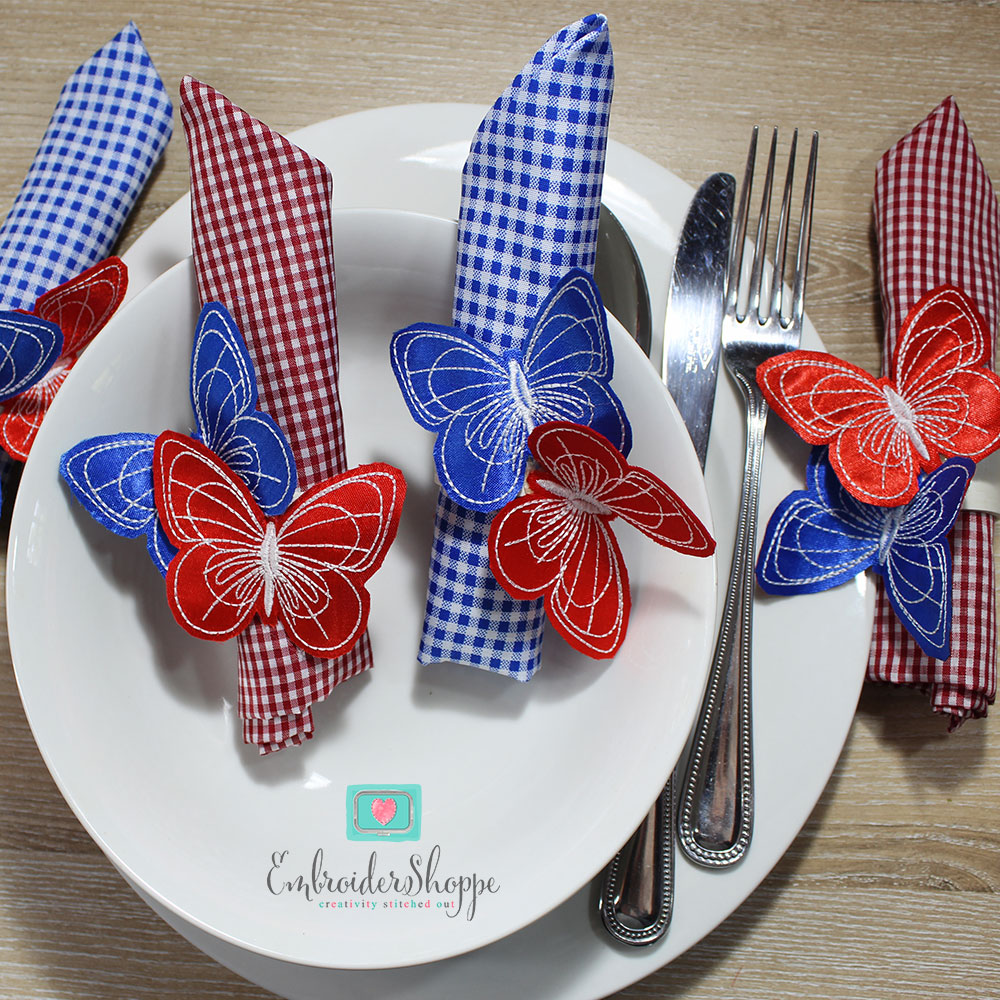 4th of July Butterfly Napkin Ring | OregonPatchWorks
