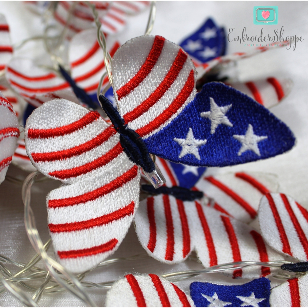 4th of July Butterfly String Light | OregonPatchWorks