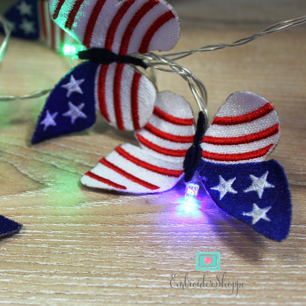 4th of July Butterfly String Light | OregonPatchWorks