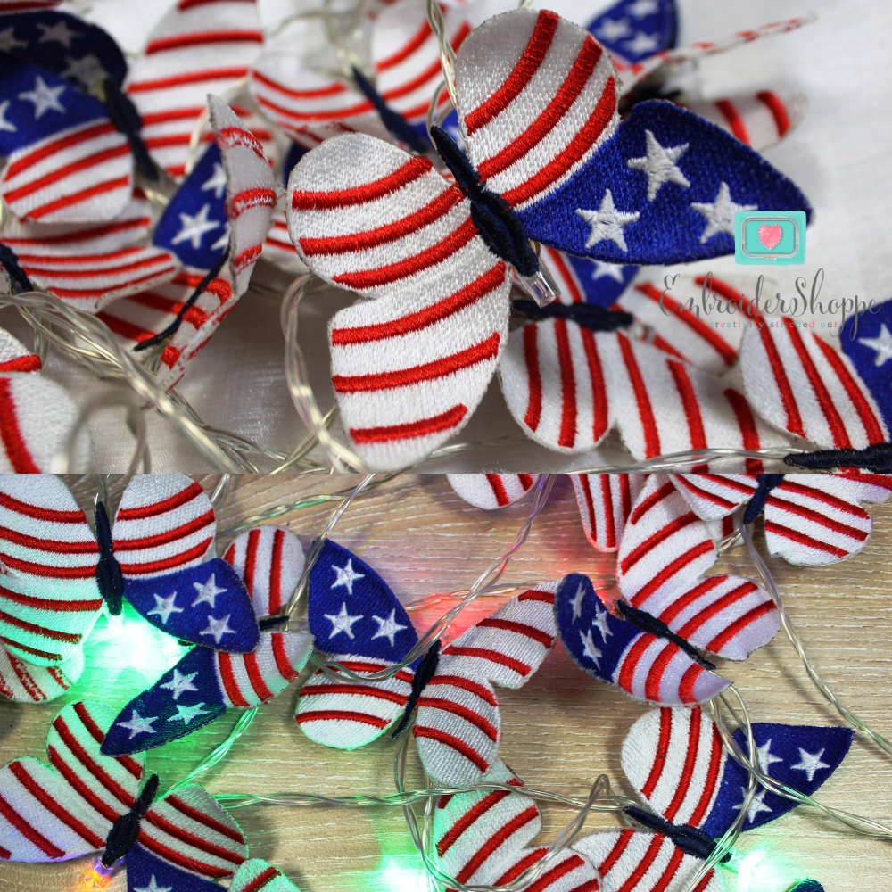 4th of July Butterfly String Light | OregonPatchWorks