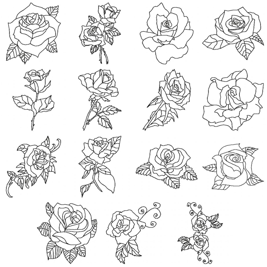 The Beauty of a Rose Blackwork | OregonPatchWorks