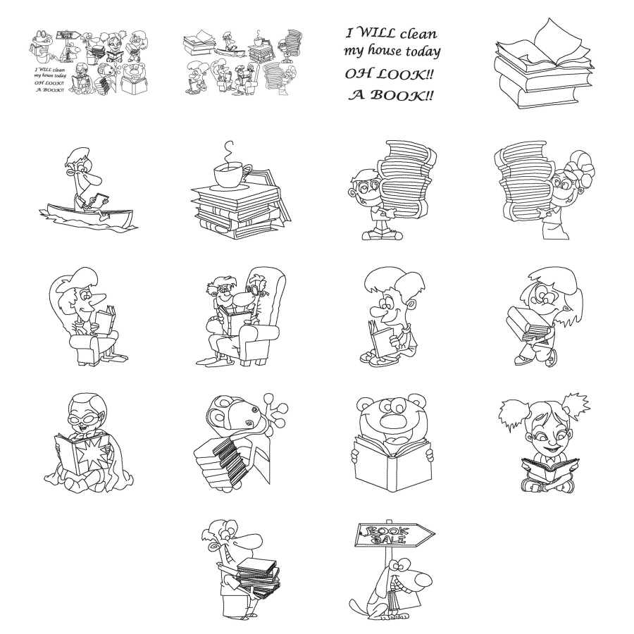 Oh Look a Book BW | OregonPatchWorks