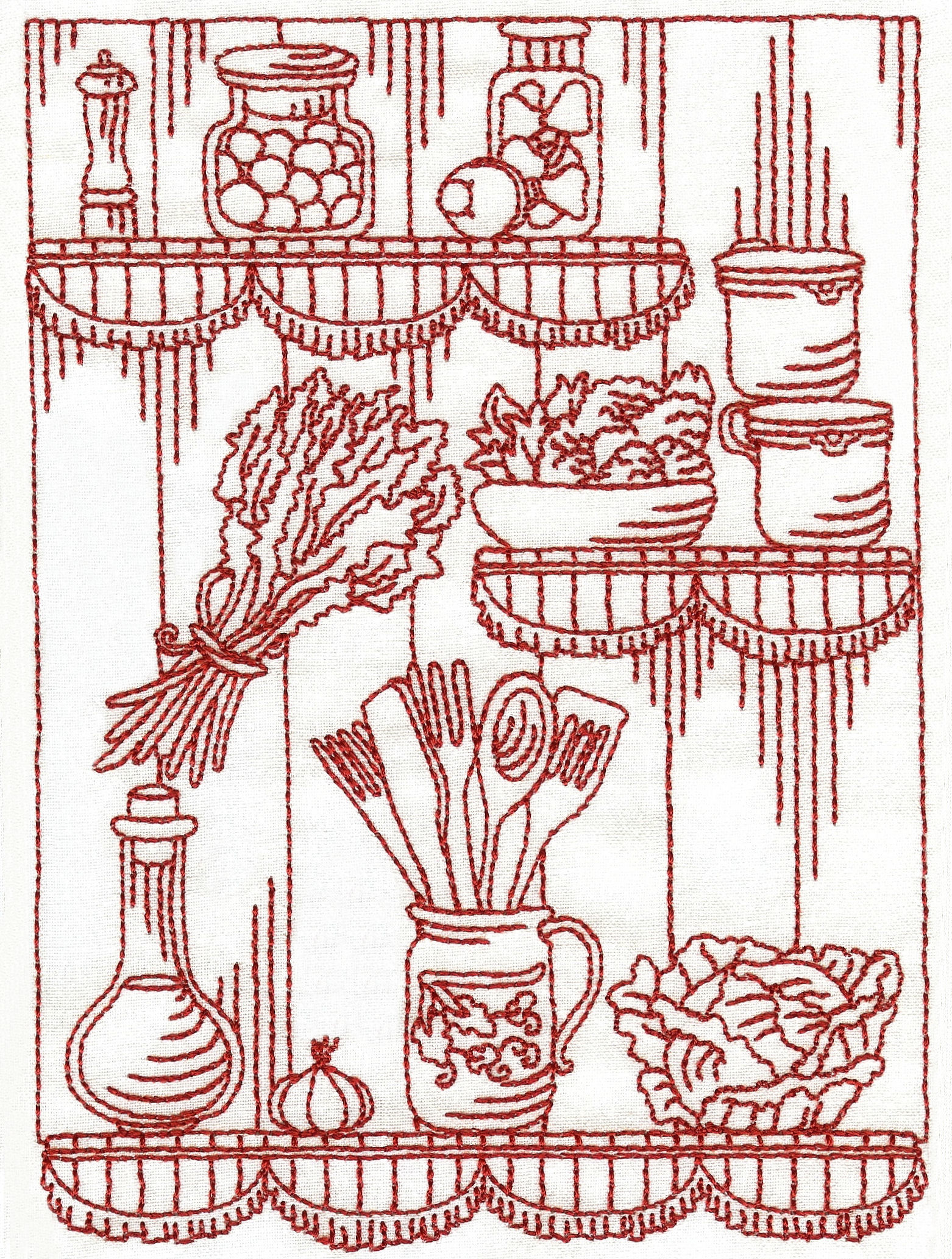 Old Kitchen Redwork Limited Edition | OregonPatchWorks