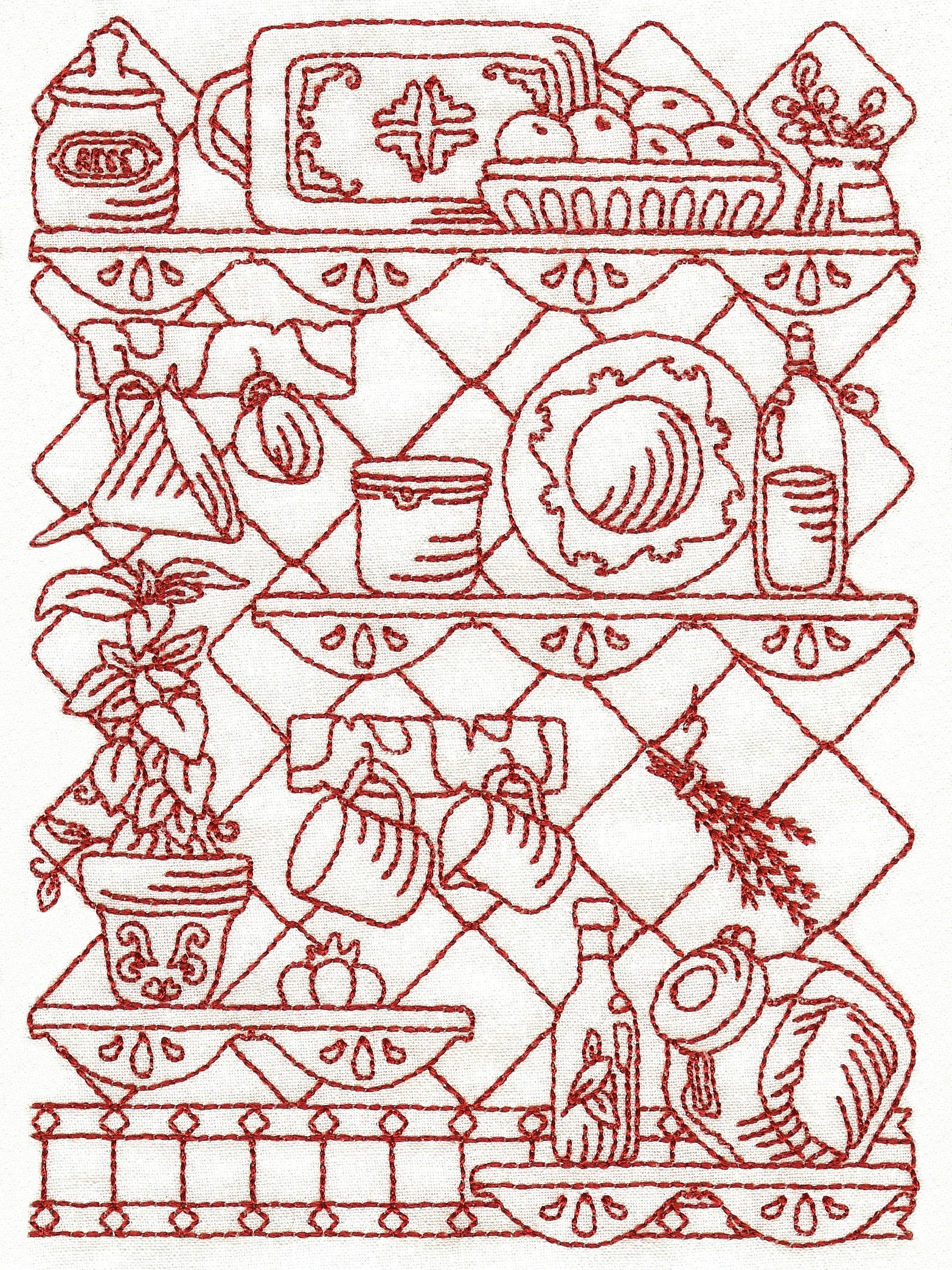 Old Kitchen Redwork Limited Edition | OregonPatchWorks