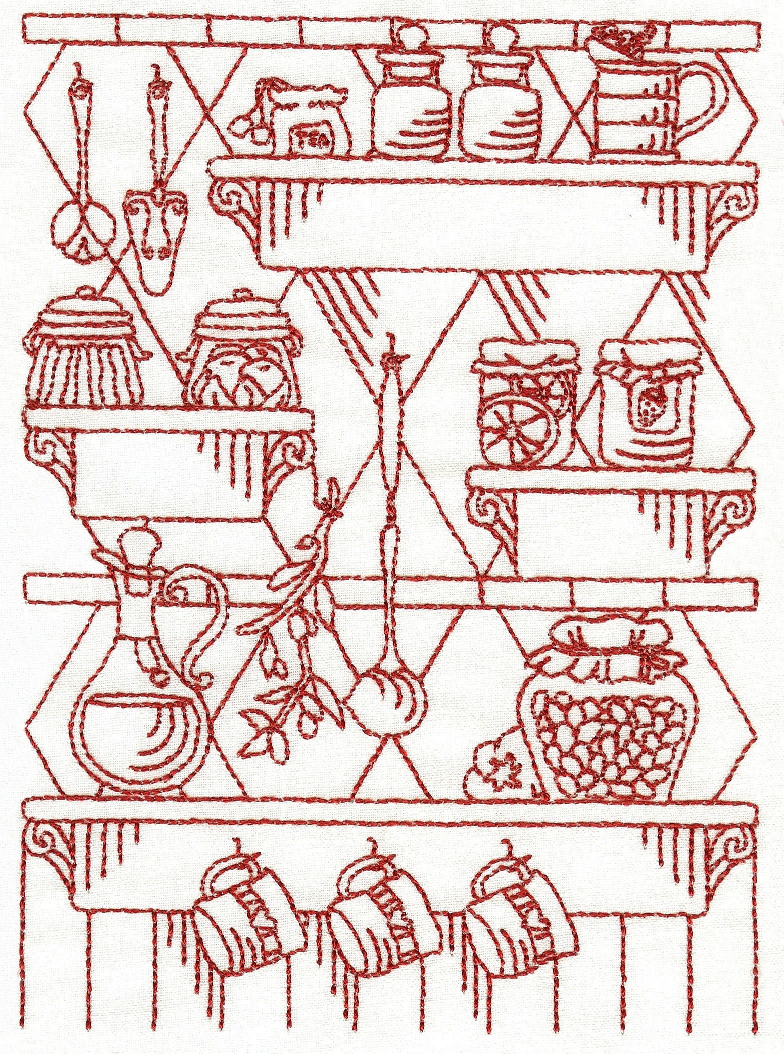 Old Kitchen Redwork Limited Edition | OregonPatchWorks