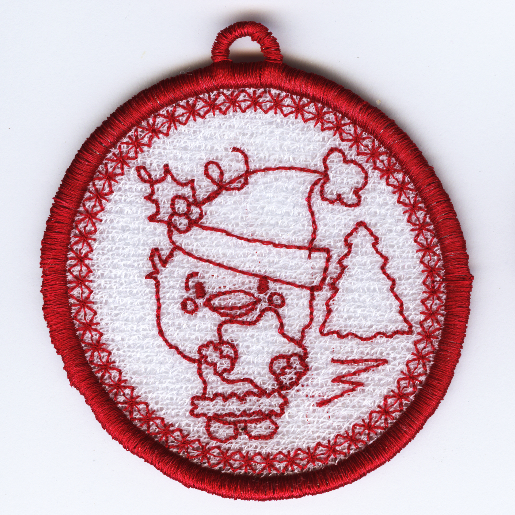 FSL Christmas Fun Redwork Ornaments