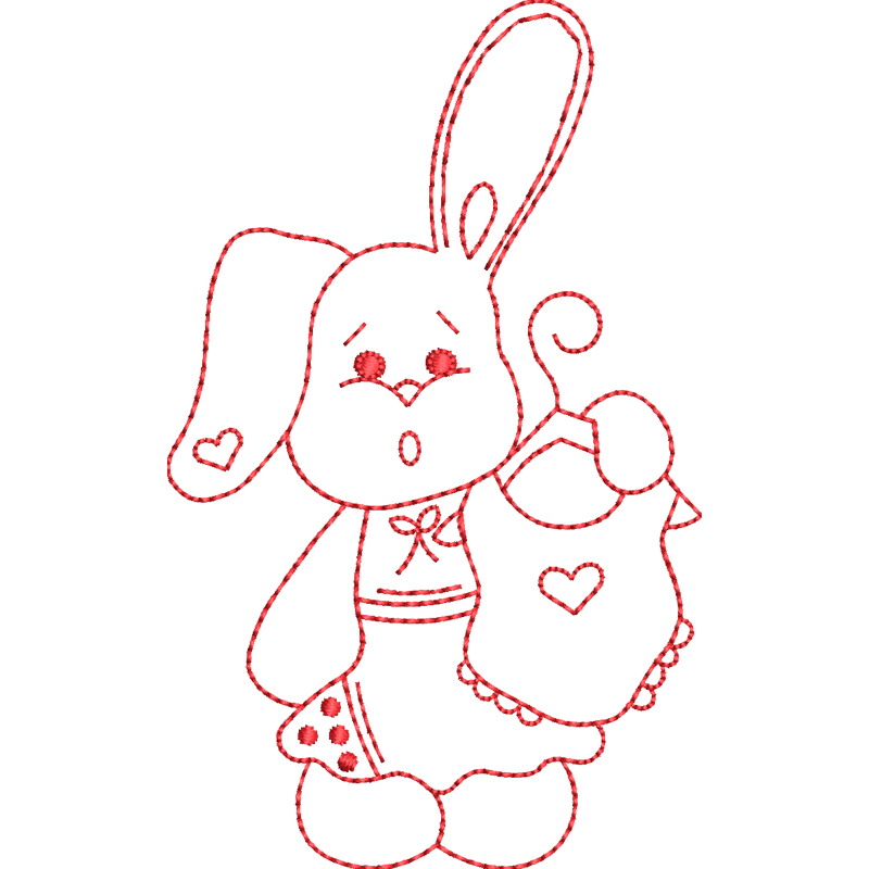 Baby Bunny Redwork | OregonPatchWorks