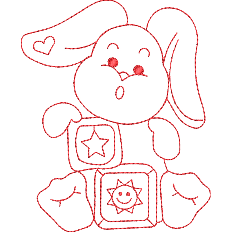 Baby Bunny Redwork | OregonPatchWorks