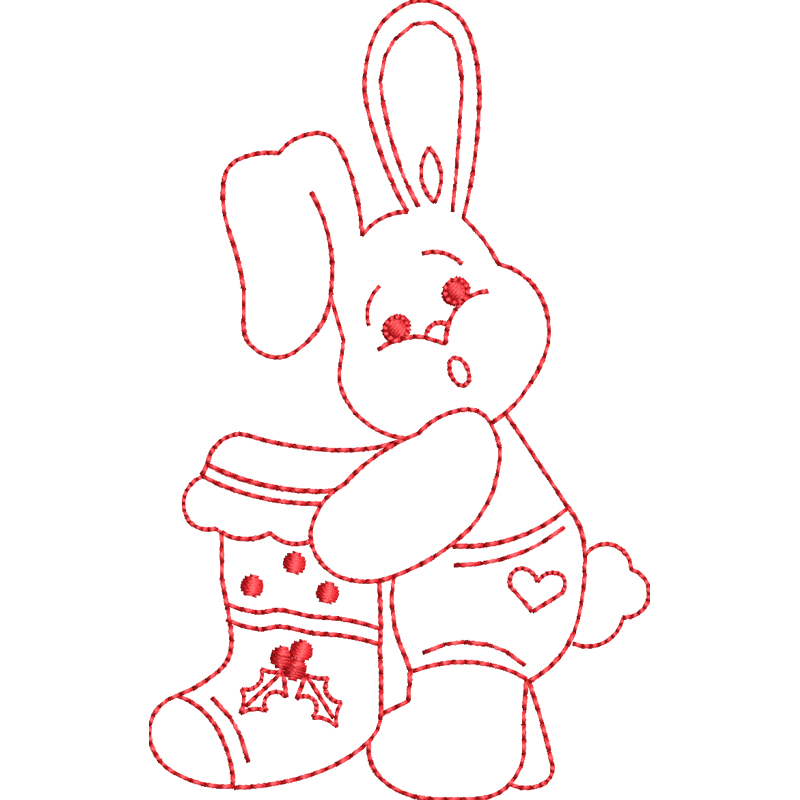 Baby Bunny Redwork | OregonPatchWorks