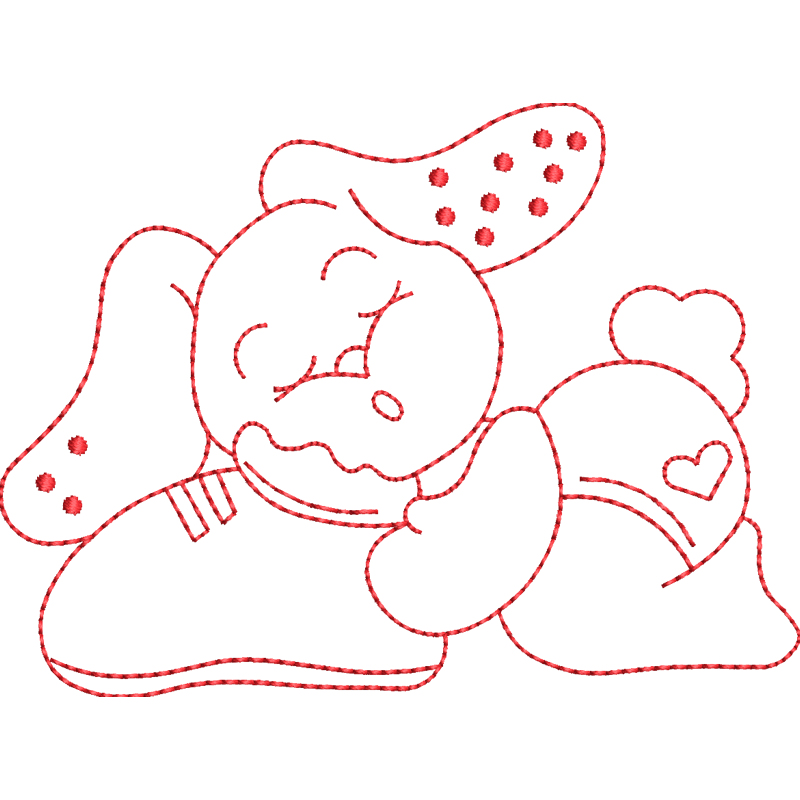 Baby Bunny Redwork | OregonPatchWorks