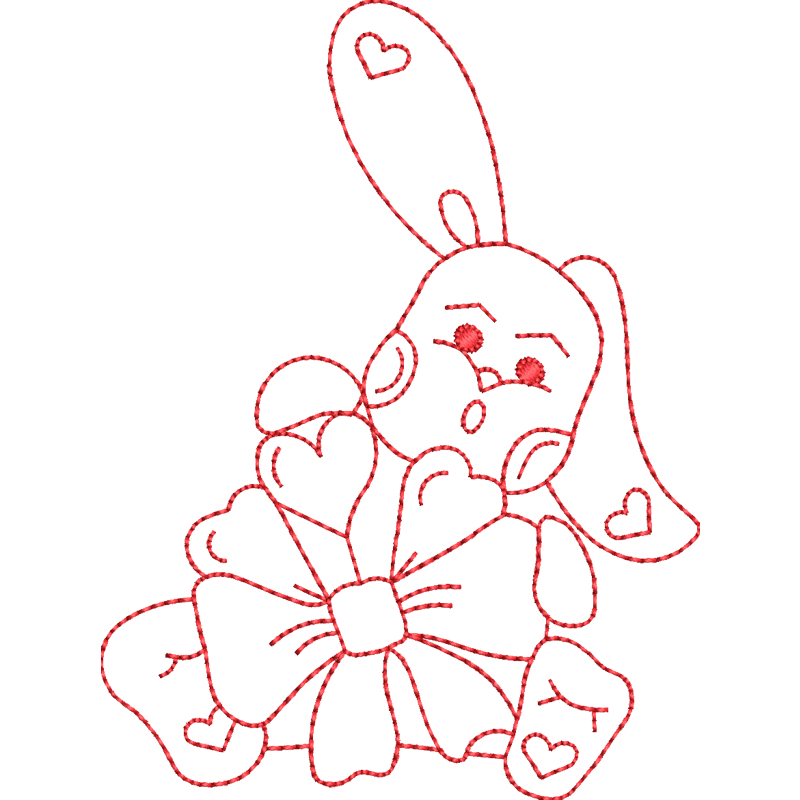 Baby Bunny Redwork | OregonPatchWorks