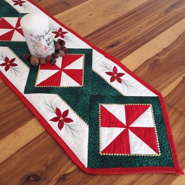 Peppermint Candy 2 Quilted Table Runner | OregonPatchWorks