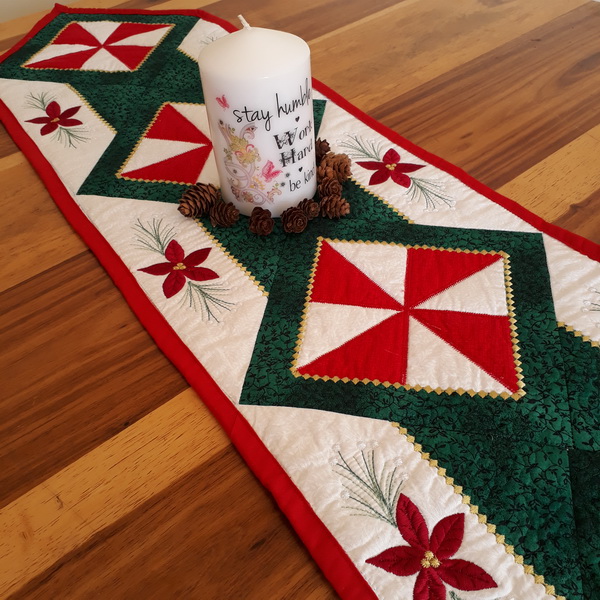 Peppermint Candy 2 Quilted Table Runner | OregonPatchWorks