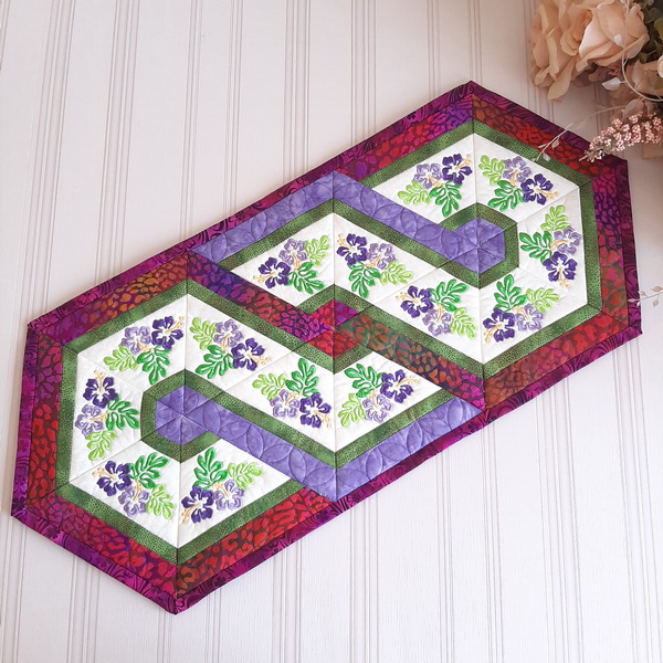 Hibiscus Triangle Frenzy Table Runner | OregonPatchWorks