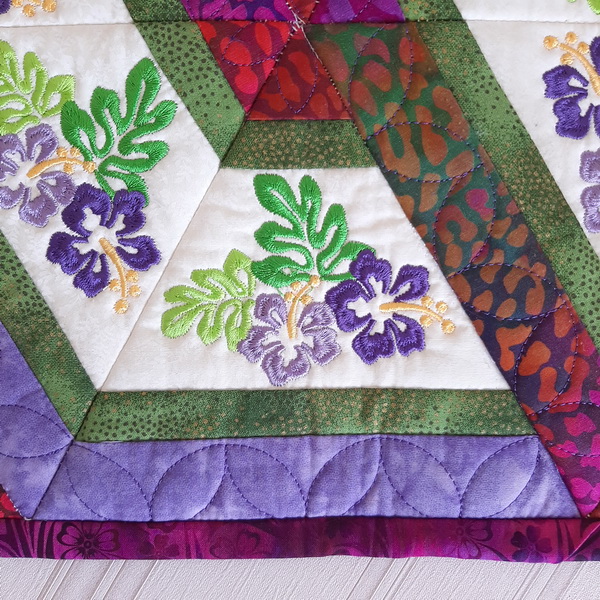 Hibiscus Triangle Frenzy Table Runner | OregonPatchWorks