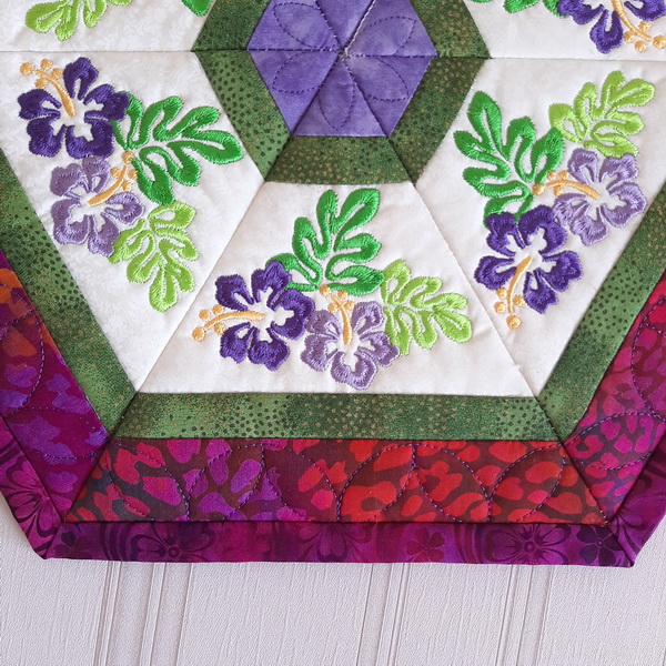 Hibiscus Triangle Frenzy Table Runner | OregonPatchWorks
