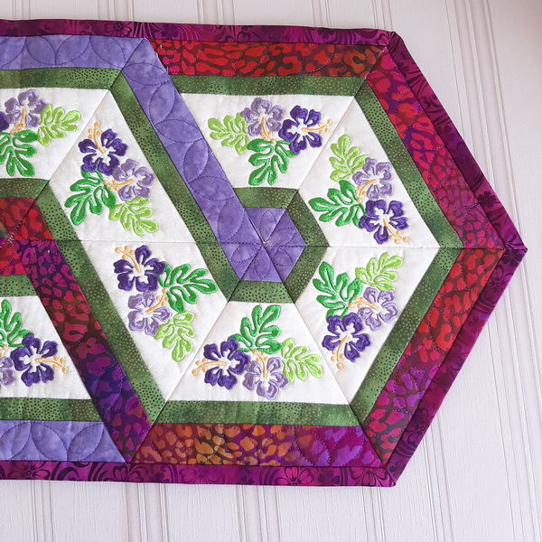 Hibiscus Triangle Frenzy Table Runner | OregonPatchWorks