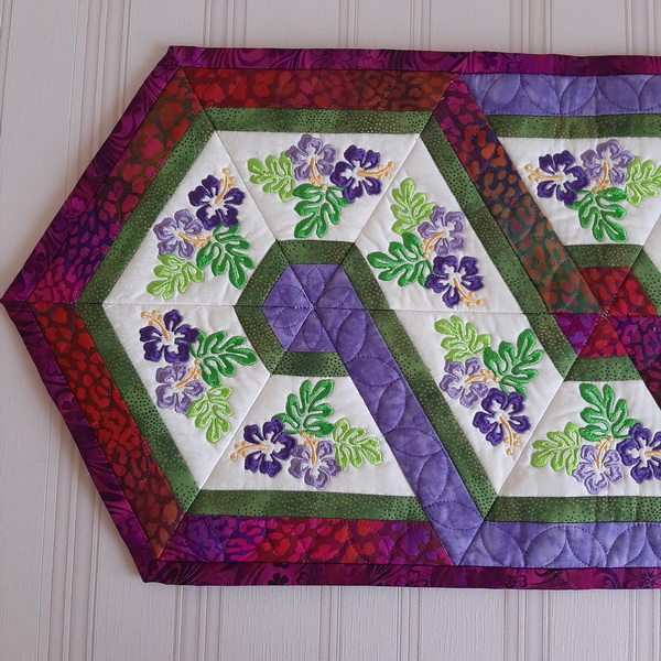 Hibiscus Triangle Frenzy Table Runner | OregonPatchWorks