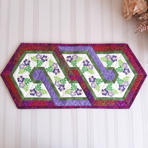 Hibiscus Triangle Frenzy Table Runner | OregonPatchWorks
