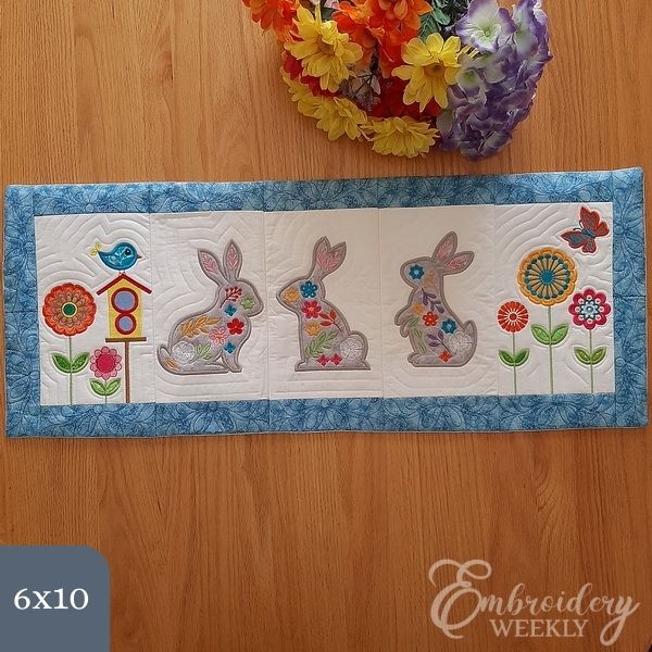 Applique Bunny and Flower Table Topper | OregonPatchWorks