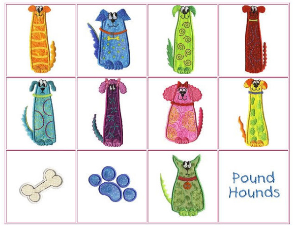 FUNKY DOGZ APPLIQUE by Liese | OregonPatchWorks