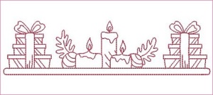 Redwork Christmas Fireplace | OregonPatchWorks