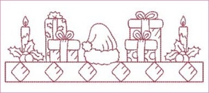 Redwork Christmas Fireplace | OregonPatchWorks