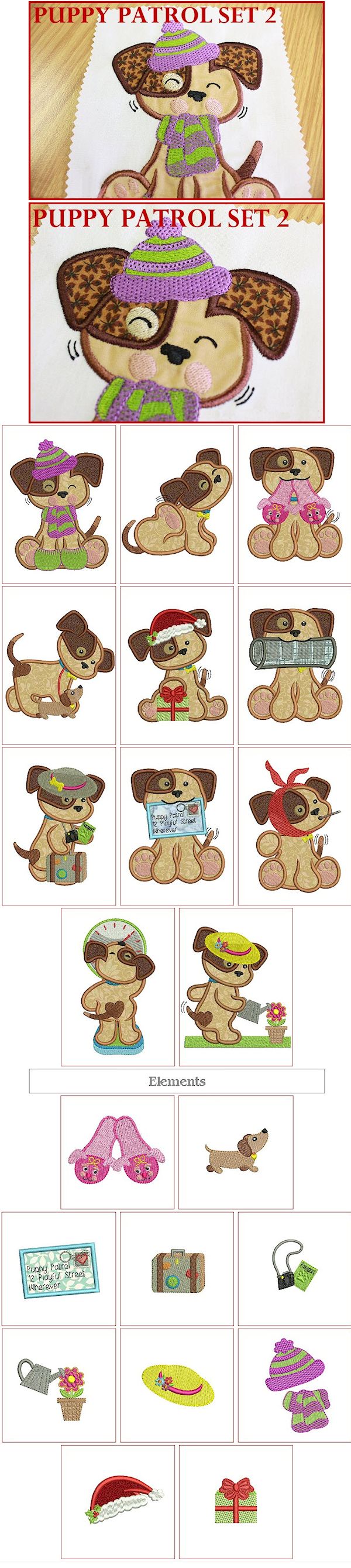 Puppy Patrol Applique Set 2 | OregonPatchWorks
