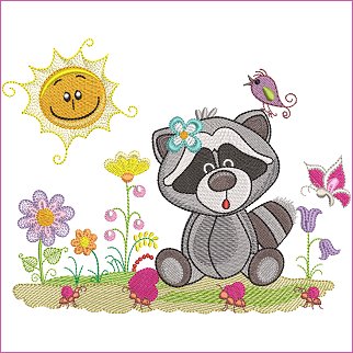 Critters in the Garden - Ruby the Raccoon