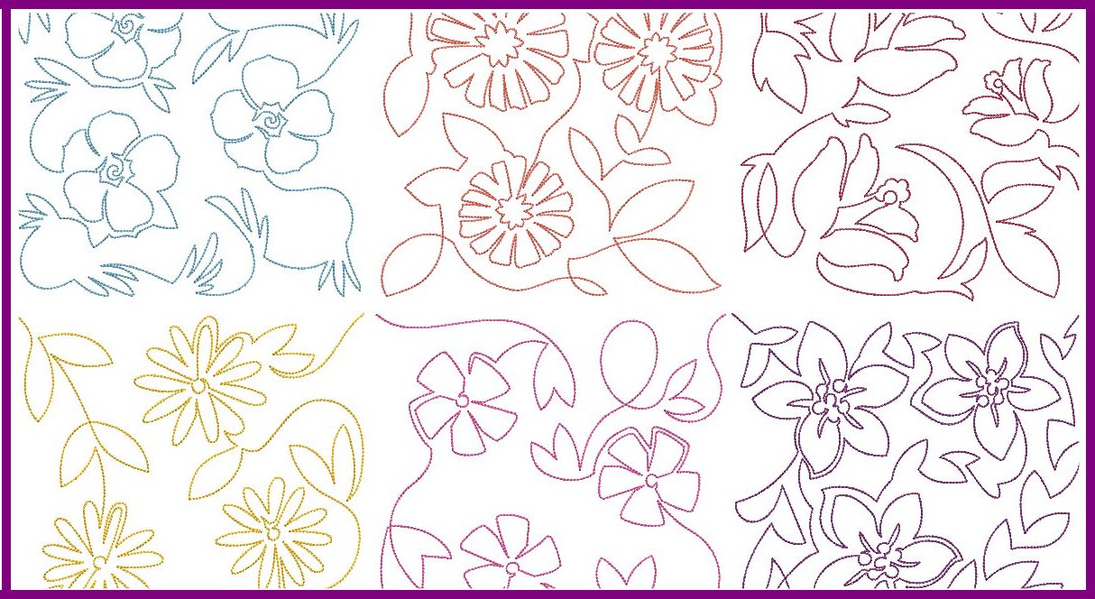 Quilt Blocks - Free Motion Spring Flowers