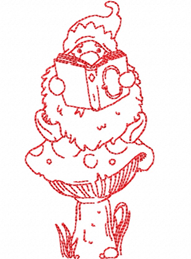 Christmas RedWork Gnomes